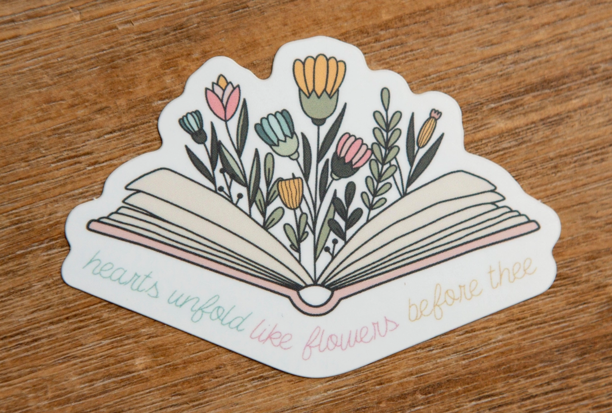Hearts Unfold Waterproof Vinyl Sticker | Key Farms, LLC