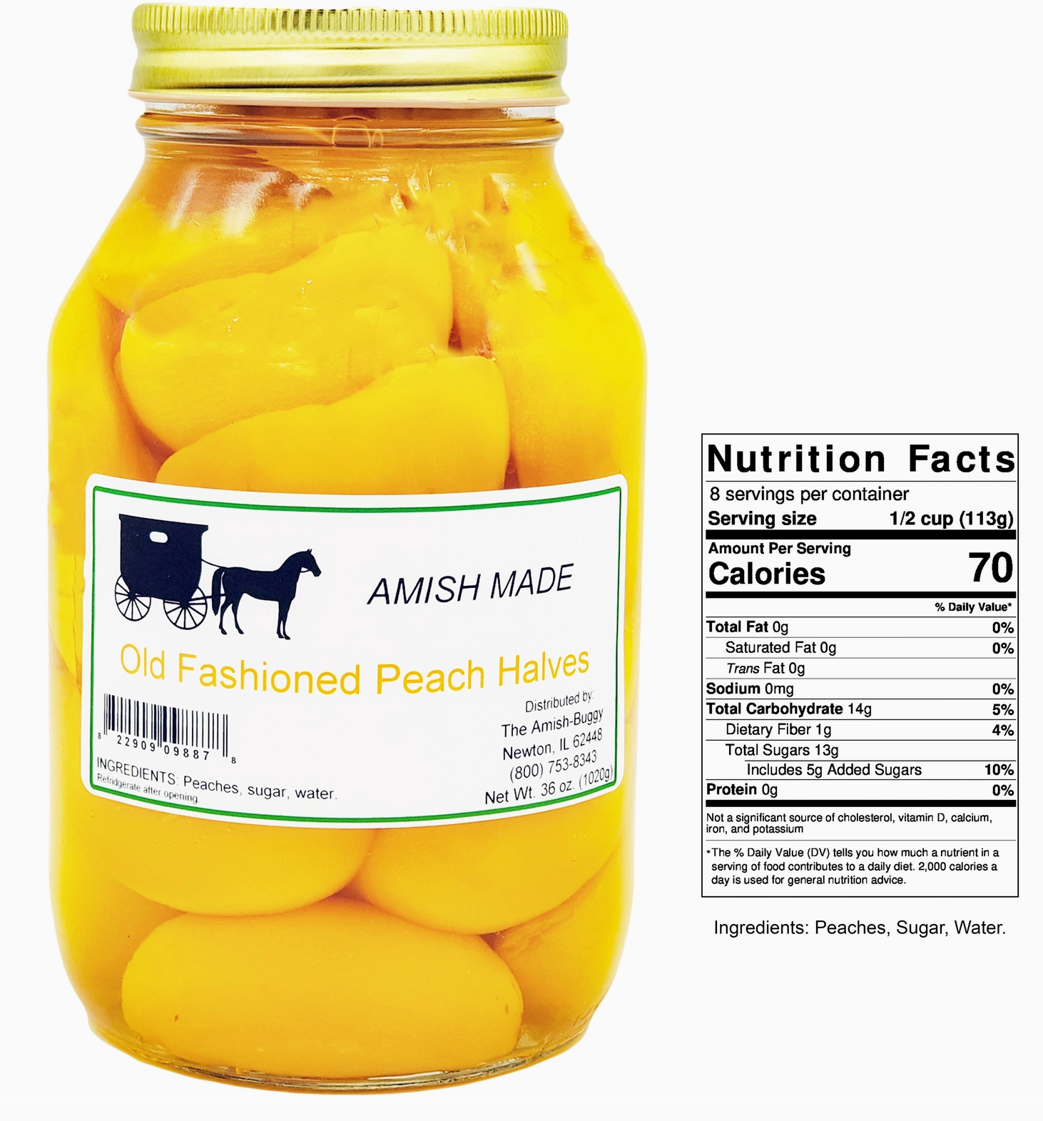 Amish Made Old Fashioned Peach Halves | Key Farms, LLC